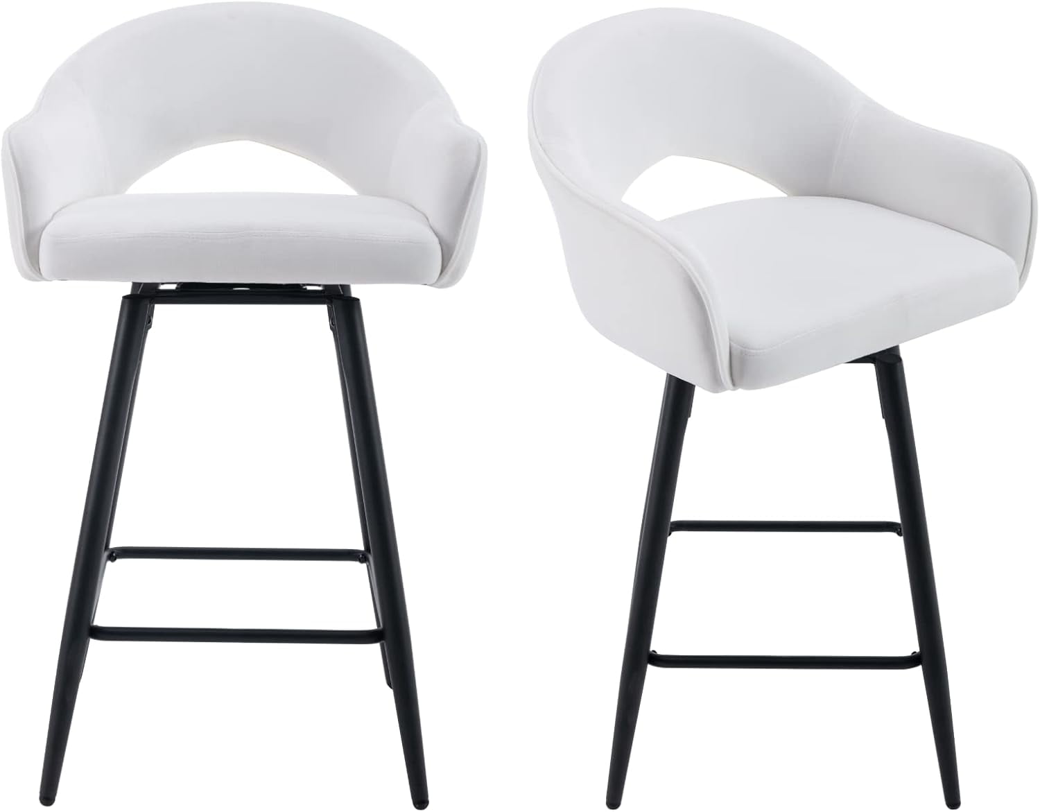 HEAH-YO Modern Swivel Bar Stools Set of 2, 27 Inches Counter Height Bar ...