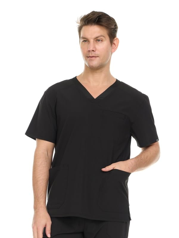 HEAL+WEAR Men's V-Neck Scrub Top with Multiple Pockets – Classic Fit ...