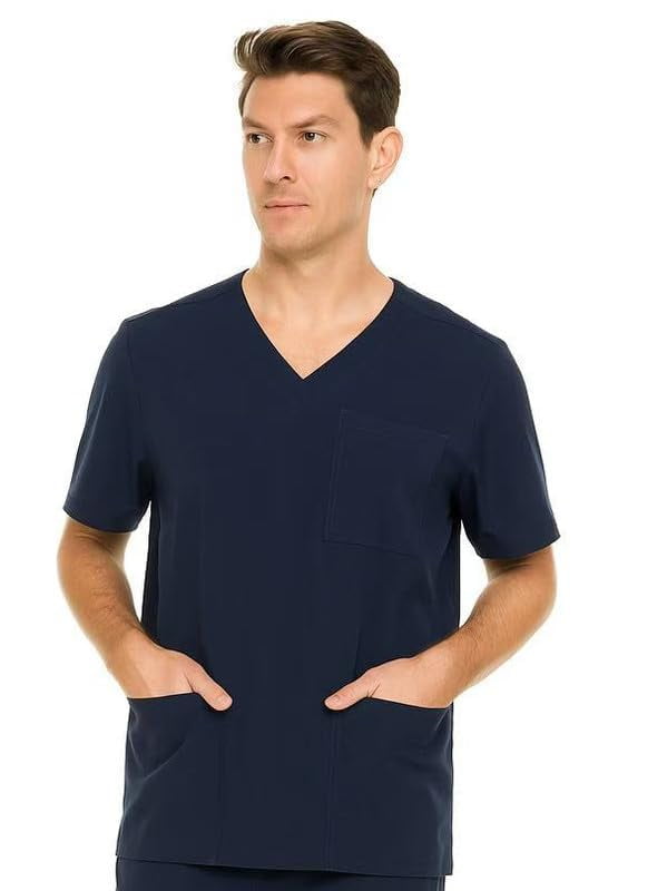 HEAL+WEAR Men's V-Neck Scrub Top with Multiple Pockets – Classic Fit ...