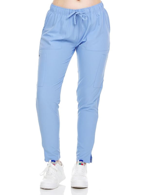 HEAL+WEAR Women's Tapered Scrub Pants 4-Way Stretch Medical Bottoms ...