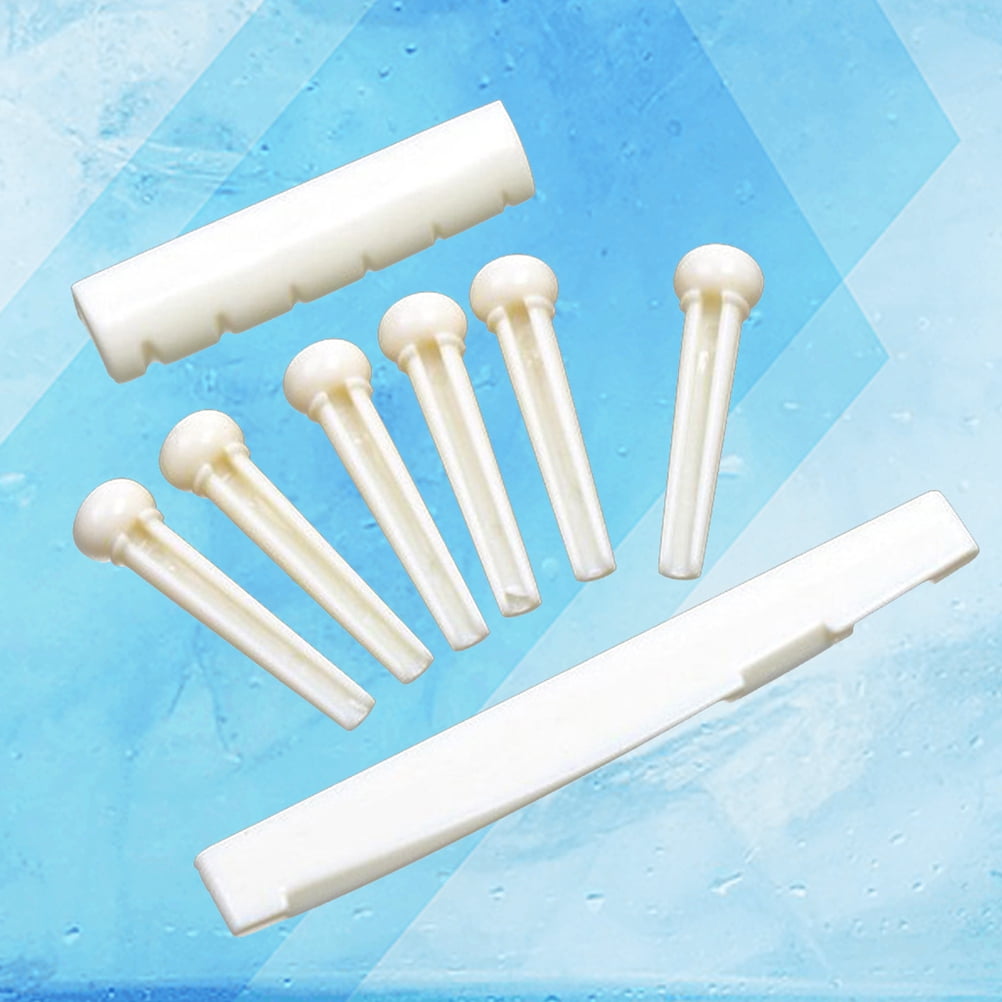 HEALEEP 1 Set Acoustic Guitar Saddle Nut and 6 Bridges in for Musicians ...