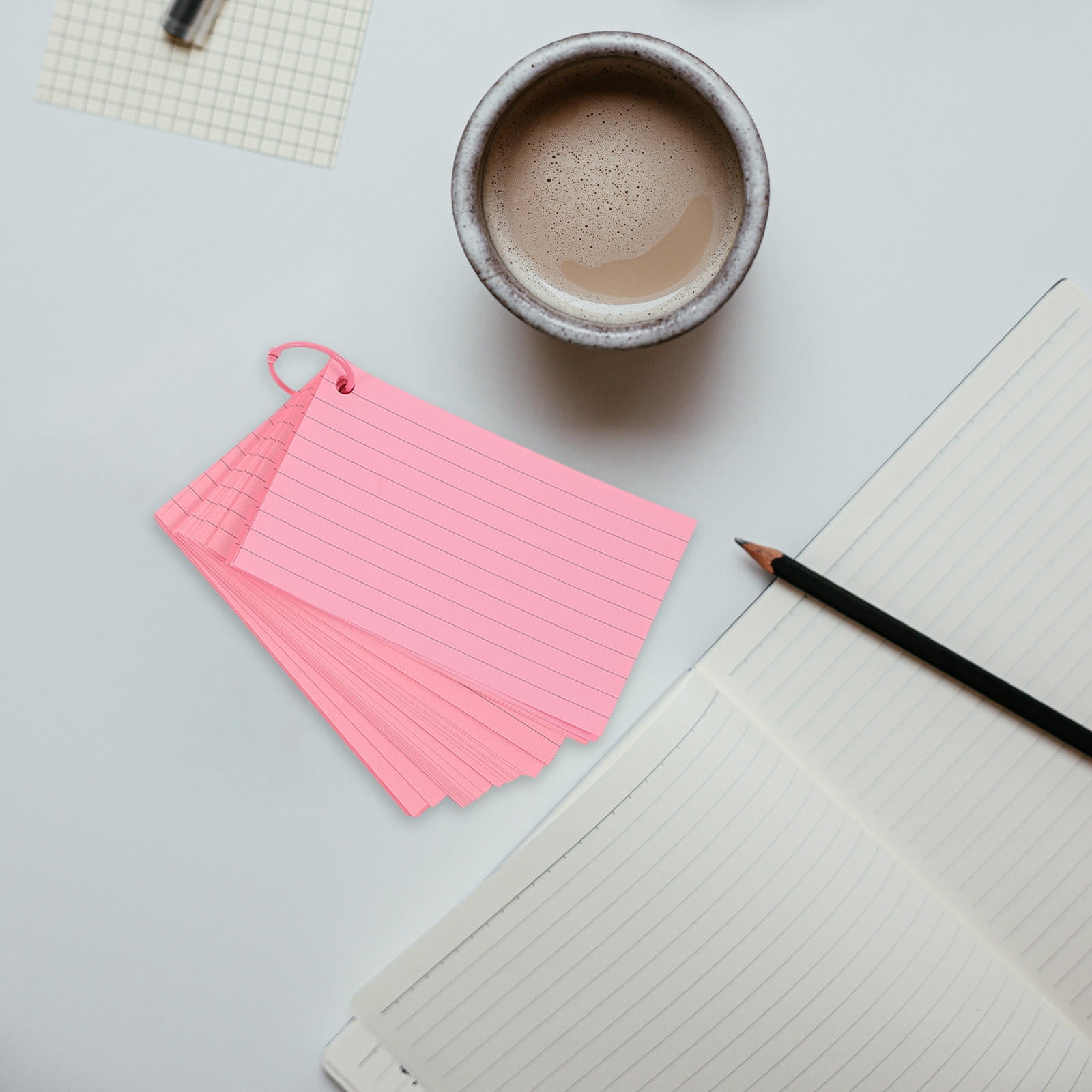 HEALEEP 1 Set Flash Cards for Studying Blank Index Note Cards Punched ...