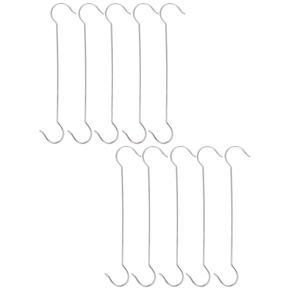 HEALEEP 10 Pcs Garden Hanging Basket Hook Tree Branch Silver Hooks ...