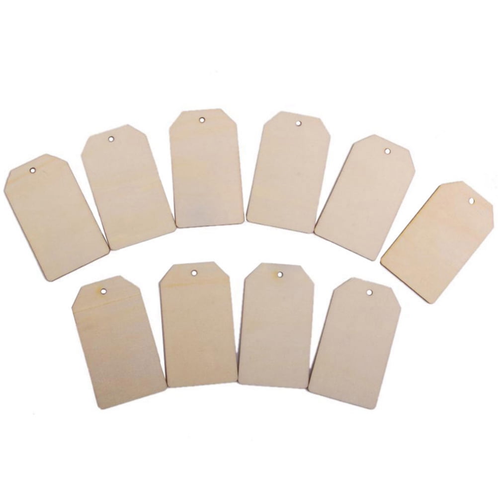 HEALEEP 10 Pcs Rectangle Unfinished Wood Sheets For Projects Light ...