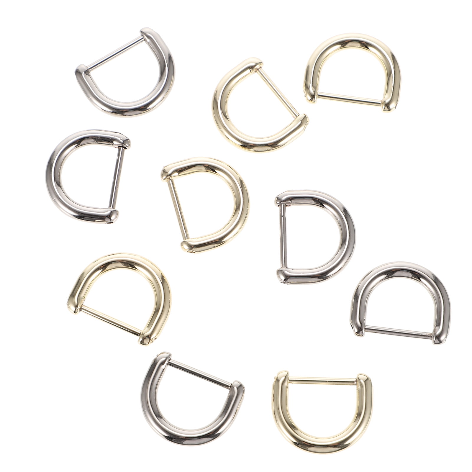 HEALEEP 10Pcs D-Shaped Rings Small D Rings for Purse Strap and Bag ...