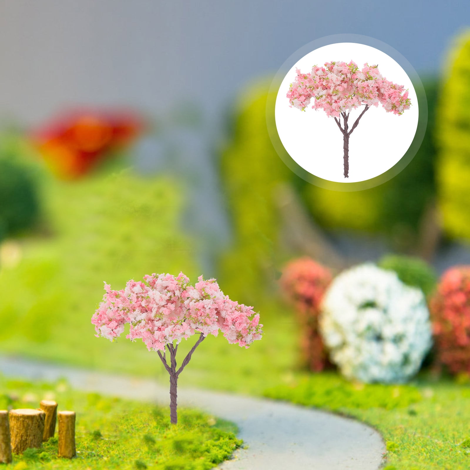 HEALEEP 10Pcs Pink Mini Trees for Diy Artificial Cherry Blossom Trees ...