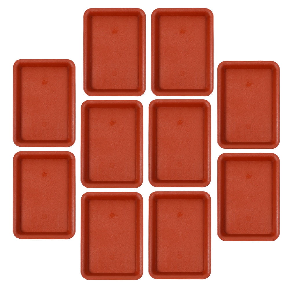 HEALEEP 10pcs Plastic Plant Saucer Drip Trays Plastic Rectangular ...