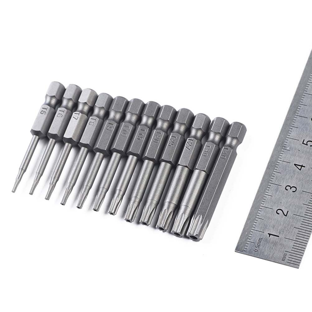 HEALEEP 12 Pcs Bit Set Chrome Vanadium Alloy Steel Screw Driver Bits ...