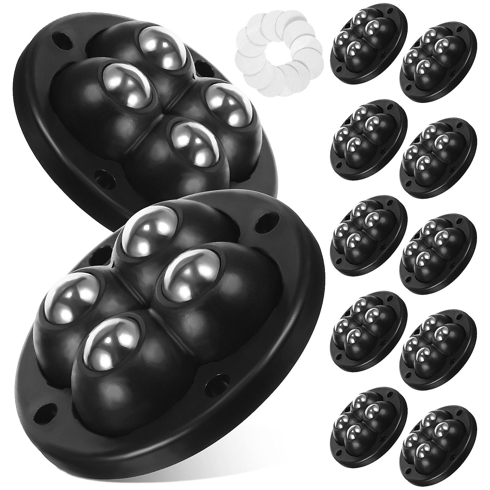 HEALEEP 12 Pcs Roller Adhesive Wheels Swivel Caster Garbage Can Trash ...