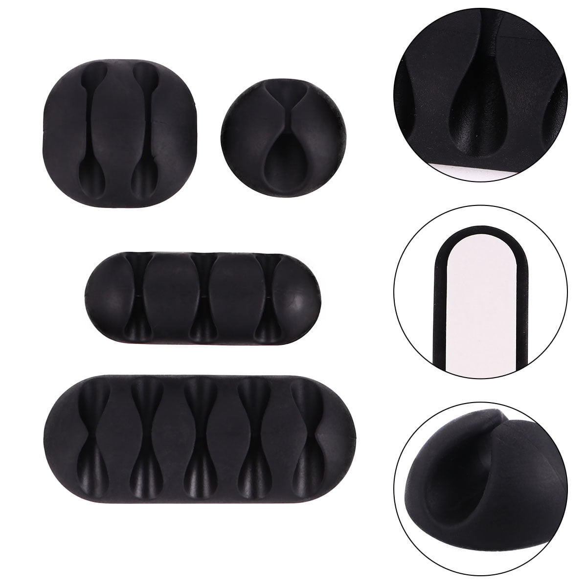 HEALEEP 12Pcs Black TPR Plastic Cable Organizer for Home Office and ...