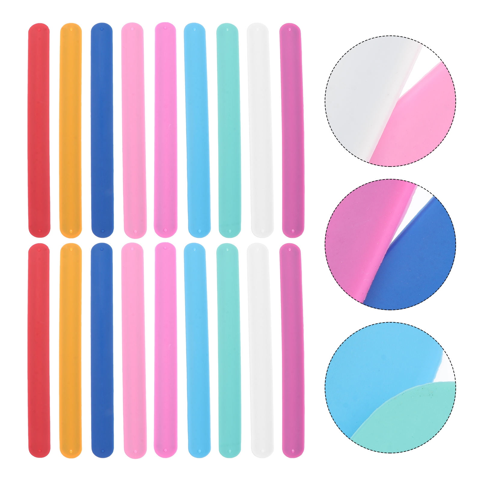 HEALEEP 18Pcs Classroom Birthday Favors Assorted Color Slap Bracelets ...