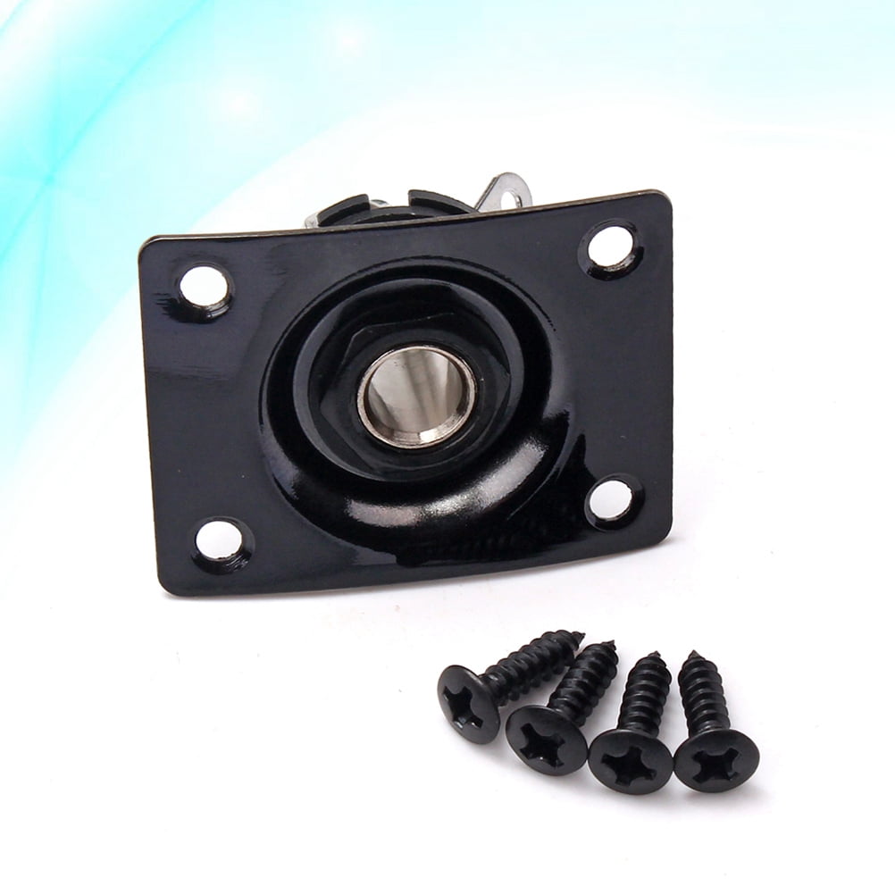 HEALEEP 1Pack Electric Guitar Jack Socket Square Curved Jack Plate ...