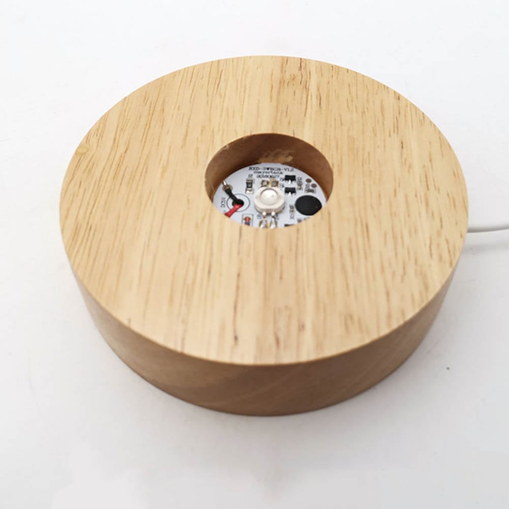 HEALEEP 1Pack LED Lighting Wood Lamp Base for Home Decor 3.9X1in ...