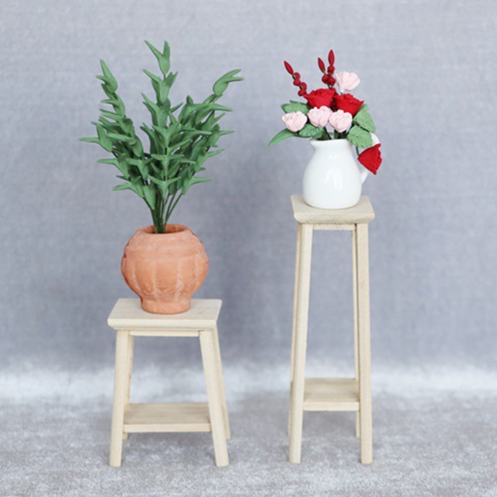 HEALEEP 1Pack Mini Dollhouse Furniture Beige High Stand for Kids 1.57X1 ...