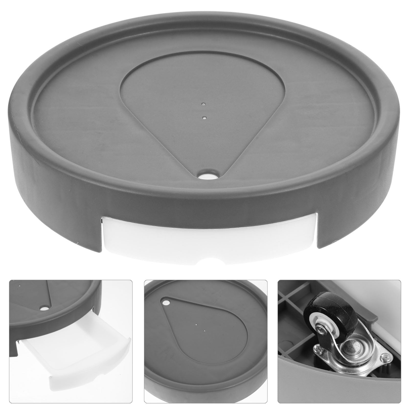 HEALEEP 1Pack Movable Tray for Plants with Wheels Round Plastic Planter ...