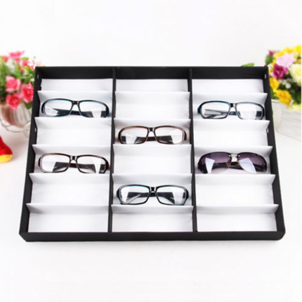 HEALEEP 1Pack Rectangular Black Eyeglass Box with White Fabric Lining ...