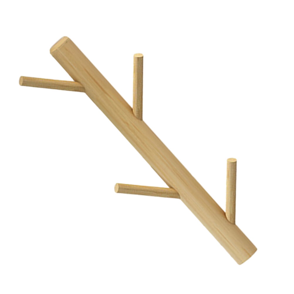 HEALEEP 1Pack Wall Mounted Hanger Pine Wood Material With Branch Shape ...