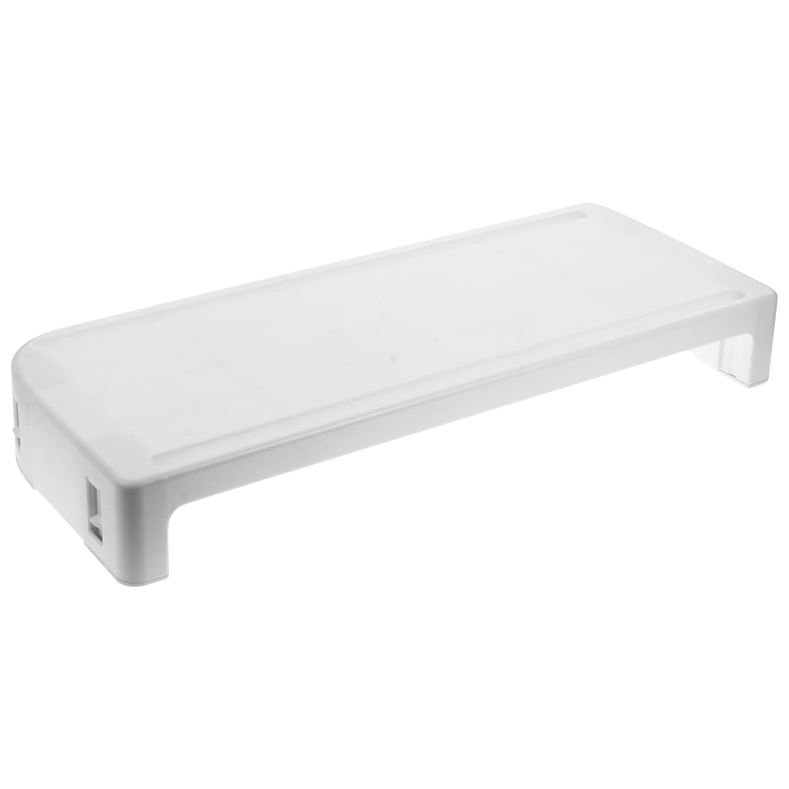 HEALEEP 1Pc White Plastic Monitor Riser Stand with Keyboard Placement Feature 11.8X8.7X2.9in ...