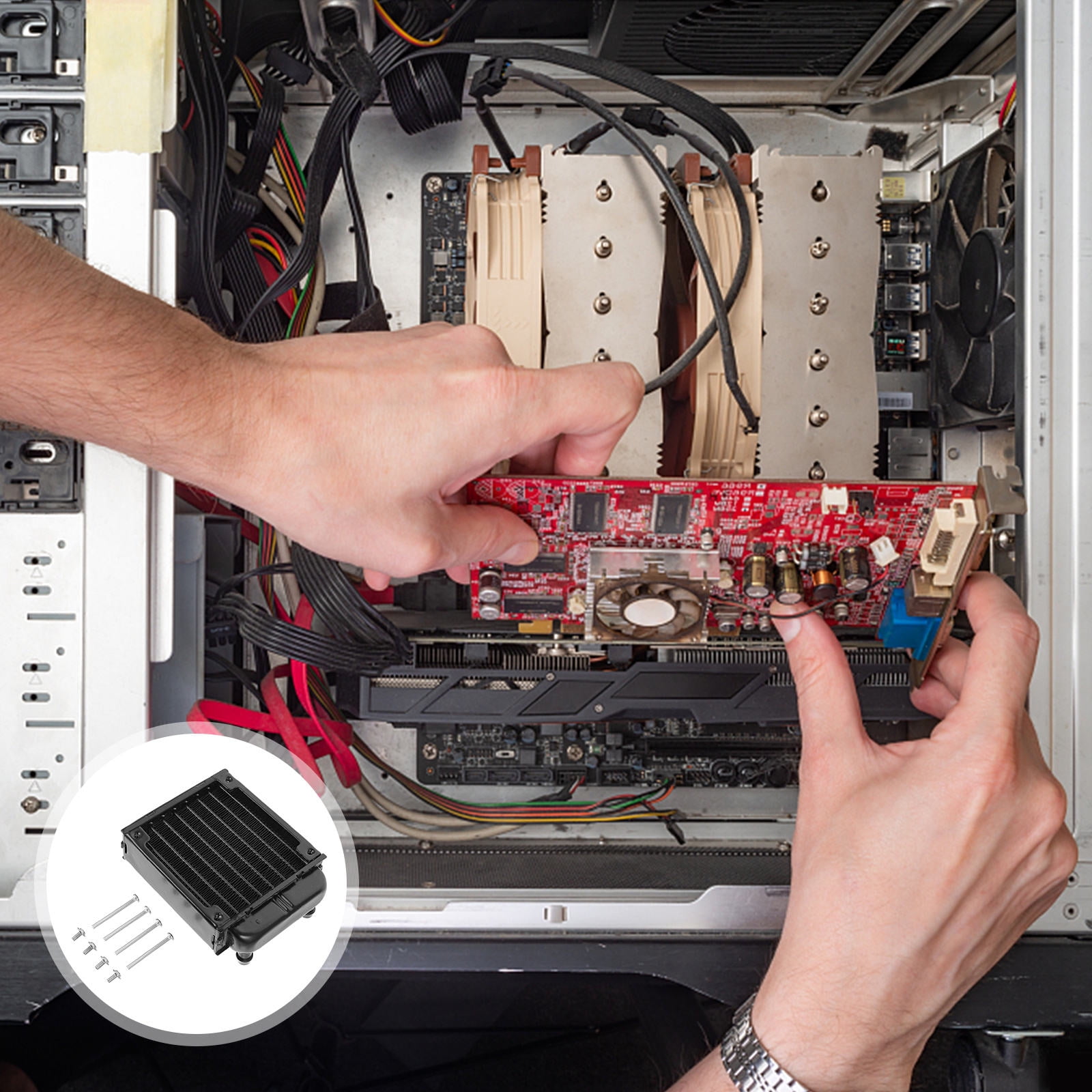 HEALEEP 1Set Aluminum Cpu Liquid Cooler for Computer Usage with Fins ...