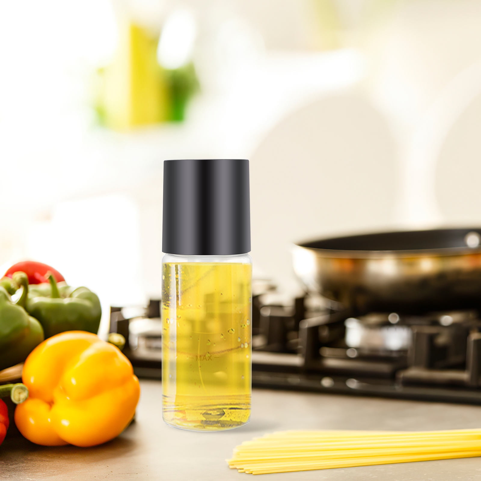 HEALEEP 1Set Black Glass Oil Spray Bottle For Controlled Oil Usage In ...