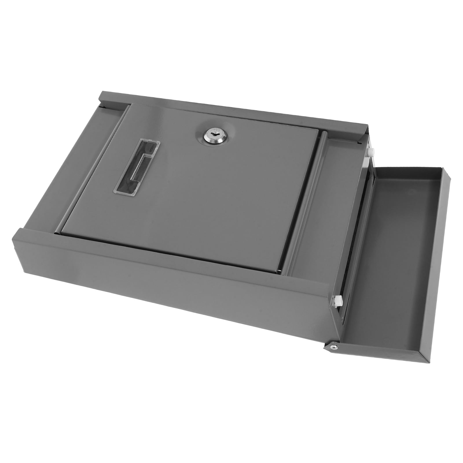HEALEEP 1Set Grey Iron Mail Box for Outdoor Use with Lockable Storage ...