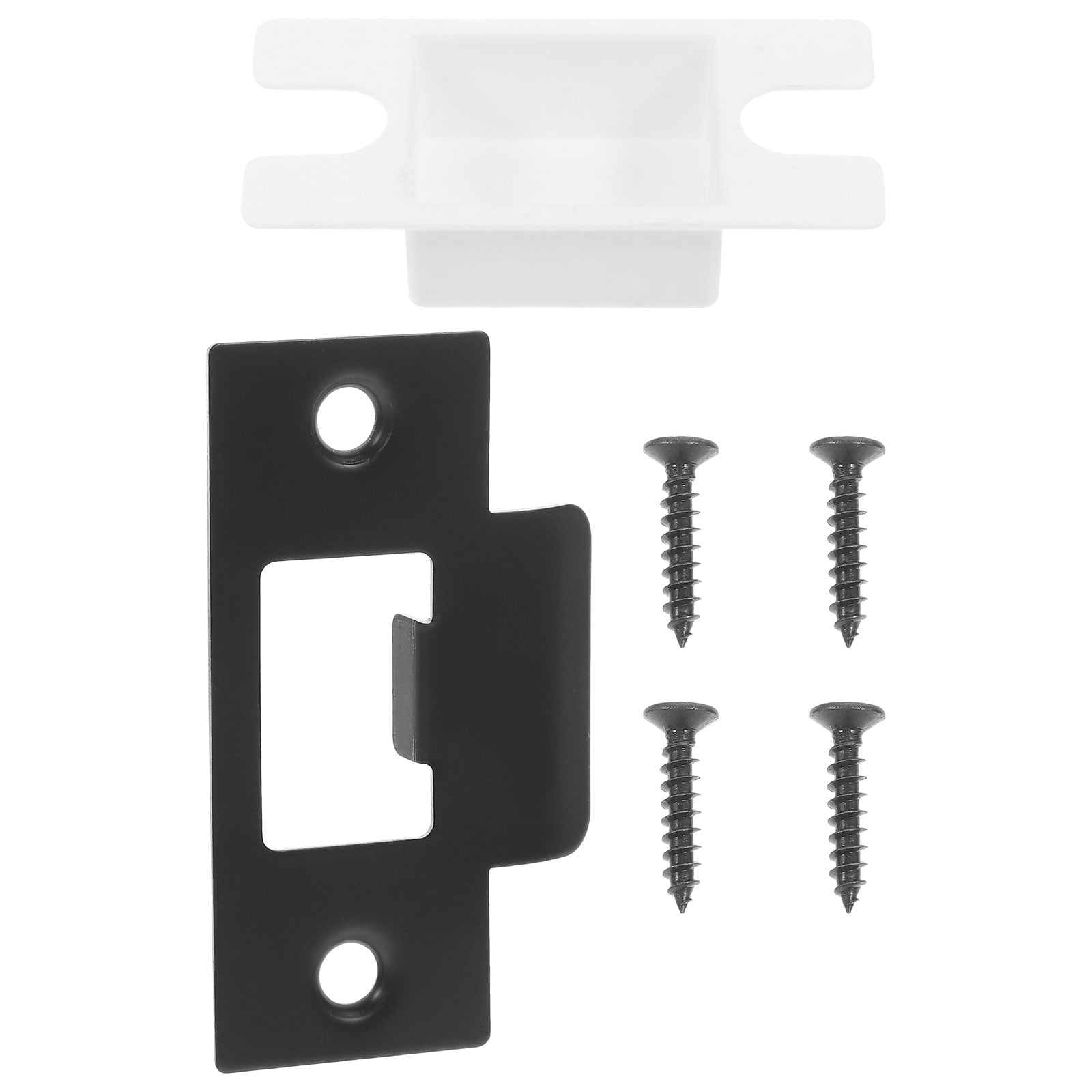 HEALEEP 1Set Metal Strike Plate Door Latch Plate Black T-shaped Modern ...