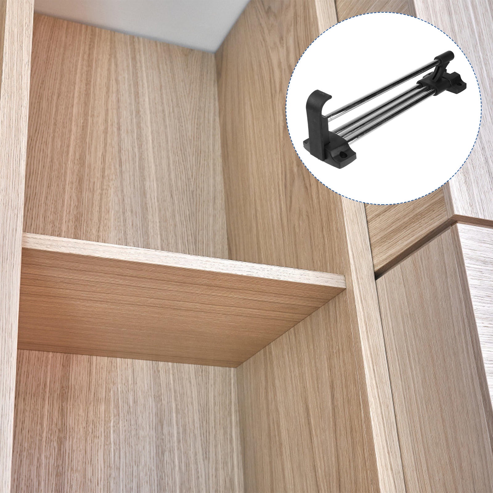 HEALEEP 1Set Rectangular Clothes Hanger Retractable Wardrobe Rail ...