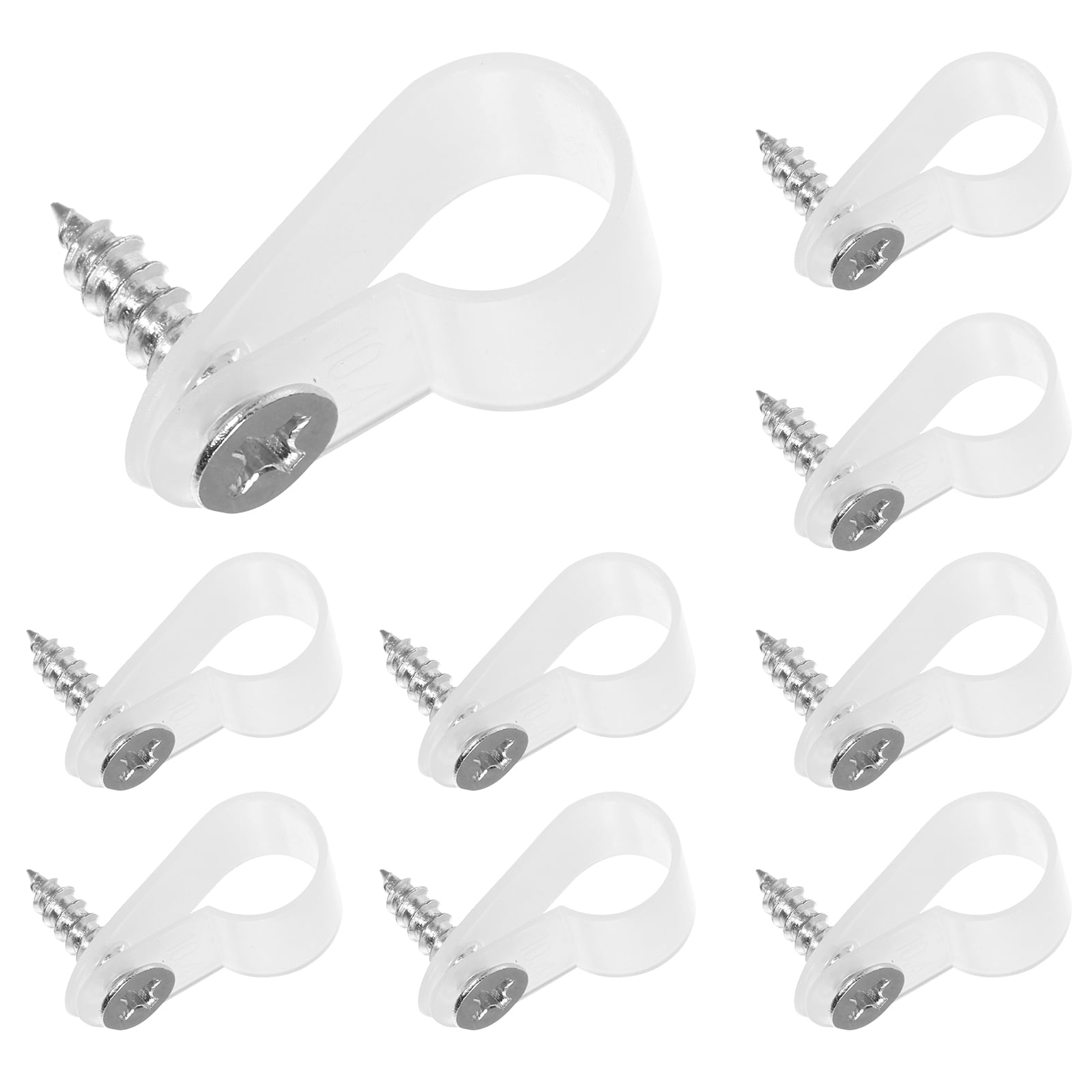 HEALEEP 200Pcs White Cable Clamp with Screws for Electrical Wires Cord ...