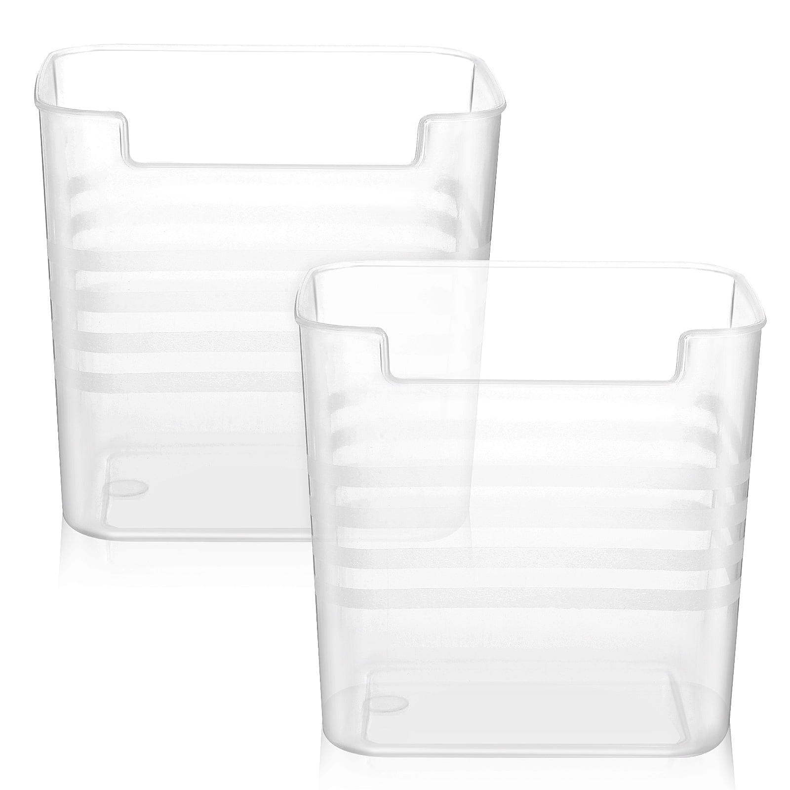 HEALEEP 2Pack Fridge Storage Boxes 11.8X4.1X3.1in Clear Plastic Storage ...