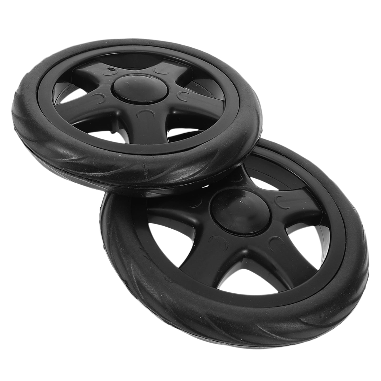 HEALEEP 2Pcs Black Plastic Wheels for Cart in Buildings 6.09X6.09X0 ...