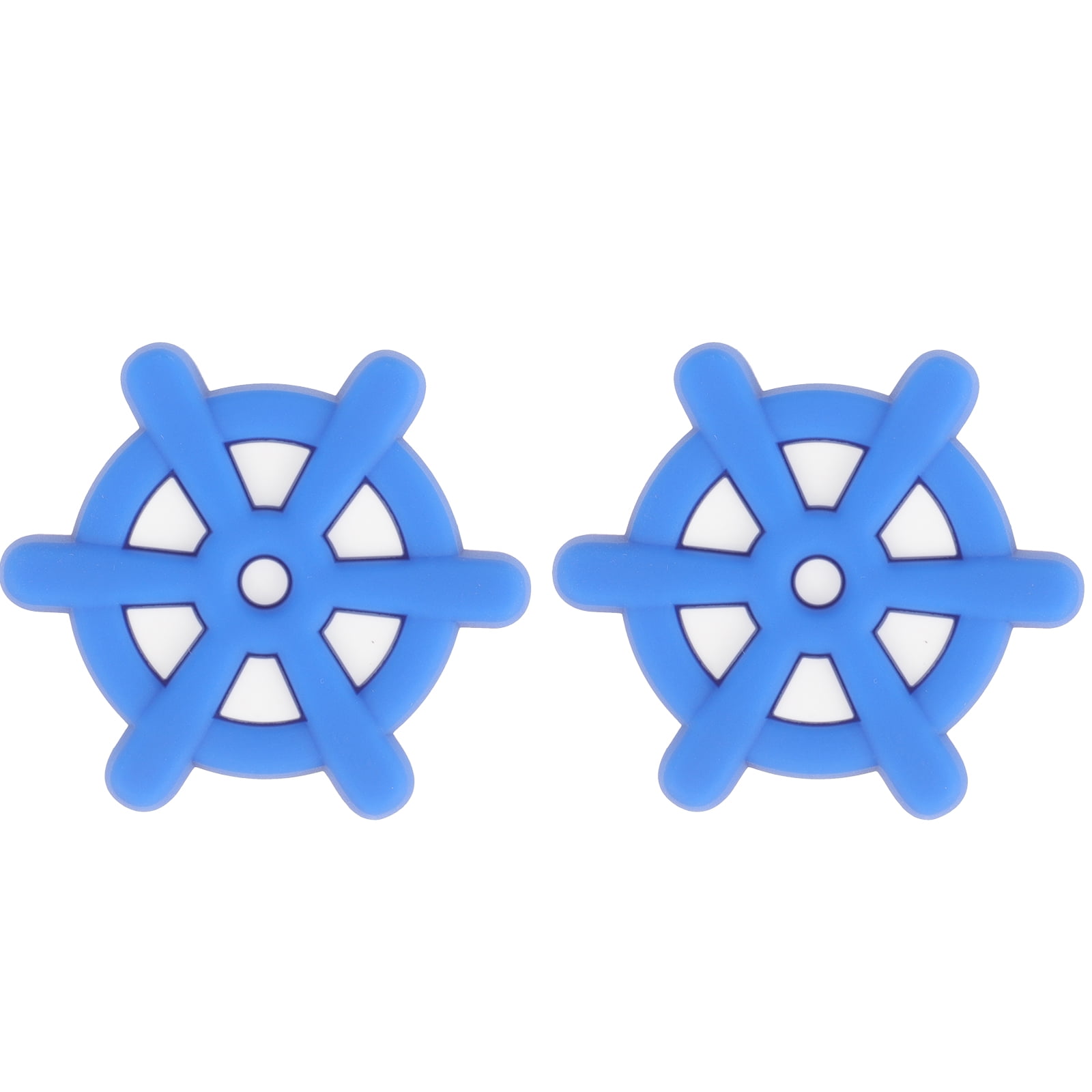HEALEEP 2Pcs Blue Nautical Ship Rudder Wheel Handles Soft Rubber ...