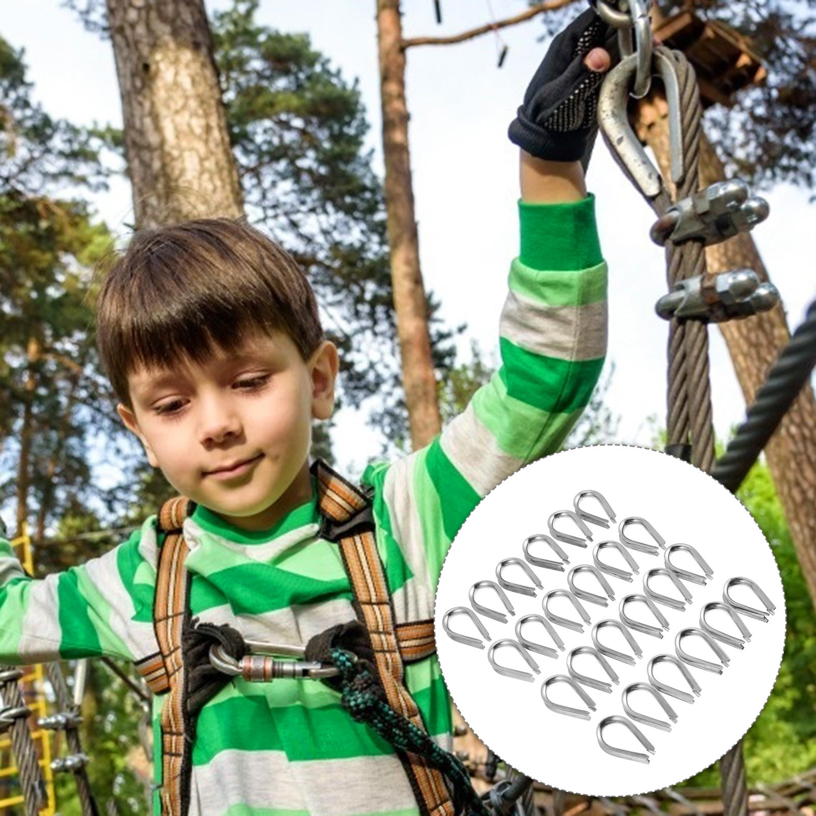 HEALEEP 2PerSet Polishing Treatment Wire Rope Thimbles for Lifting and ...