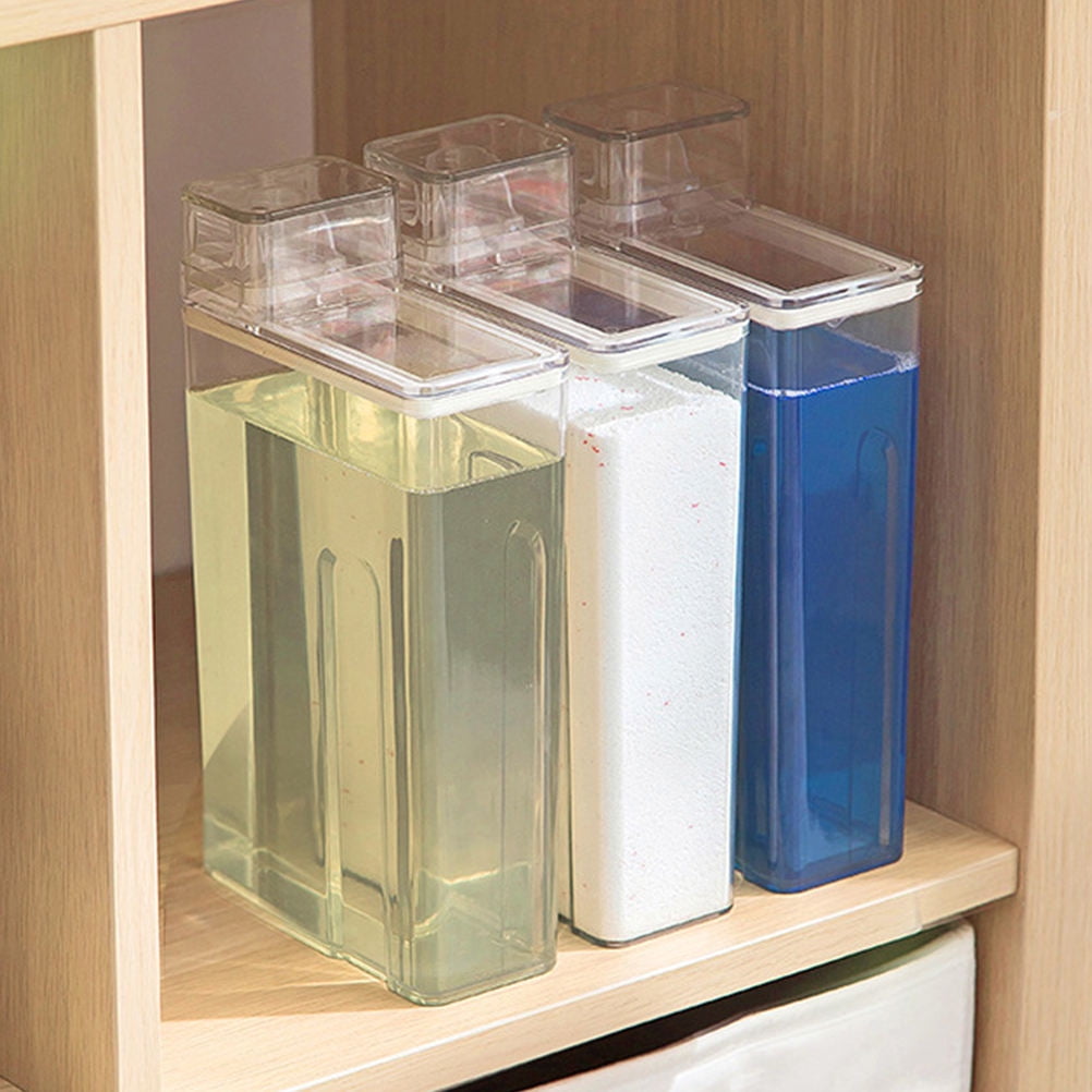 HEALEEP 2Set Laundry Dispensing Bottle Transparent Rectangular PET PTR ...