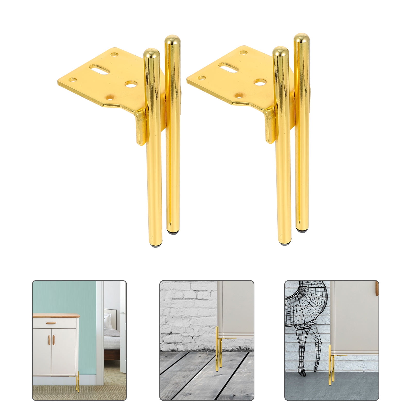 HEALEEP 2Sets Golden Metal Legs for Table for 11.4X3.5X2.8in - Walmart.com
