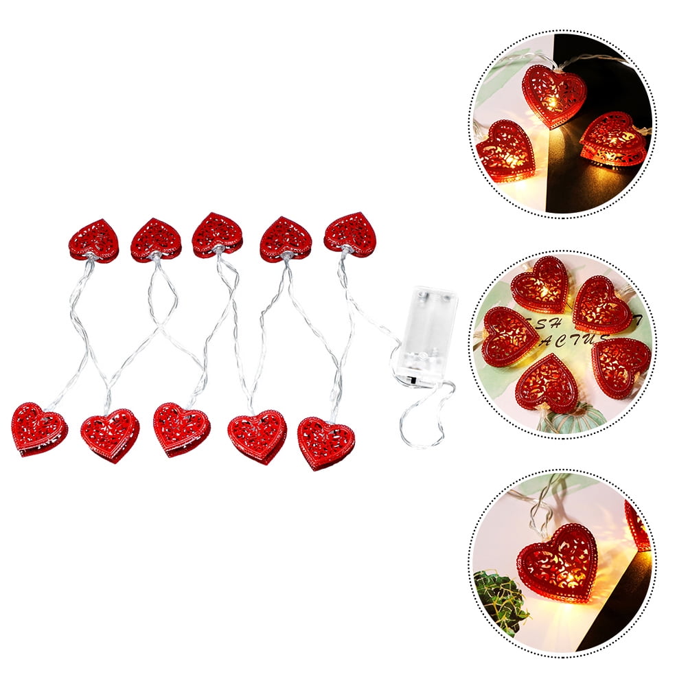 HEALEEP 2Sets Red Heart String Lights Heart-Shaped for Home - Walmart.com