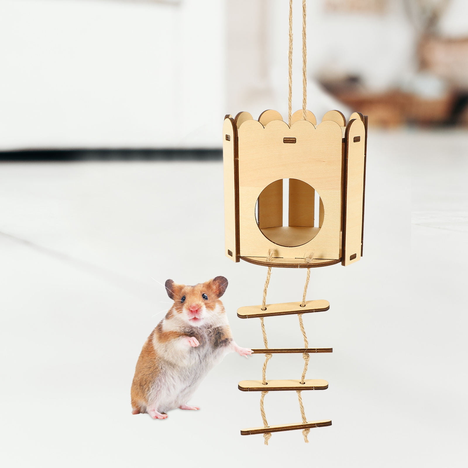 HEALEEP 2pcs DIY Hamster Wood House Hideout Chair Assembled Hamster ...