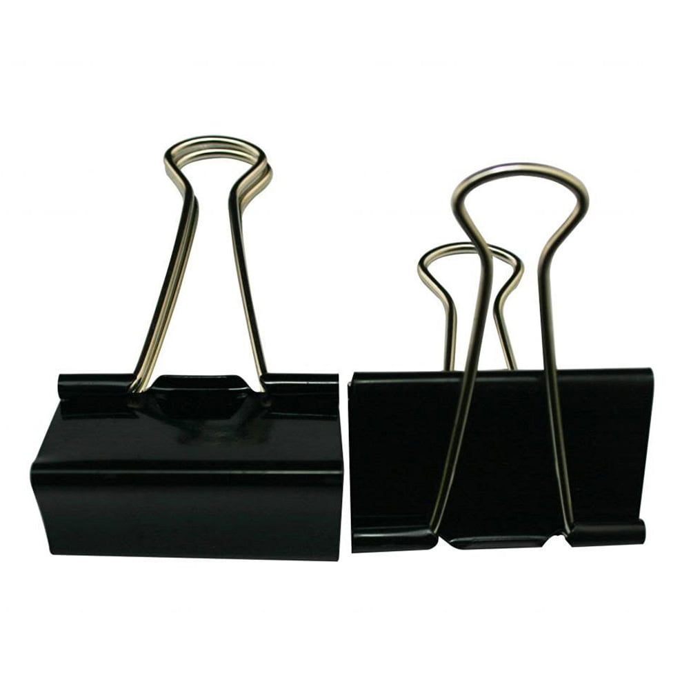 HEALEEP 36Pack Rectangular Black Binder Clips Organizing Files Metal ...