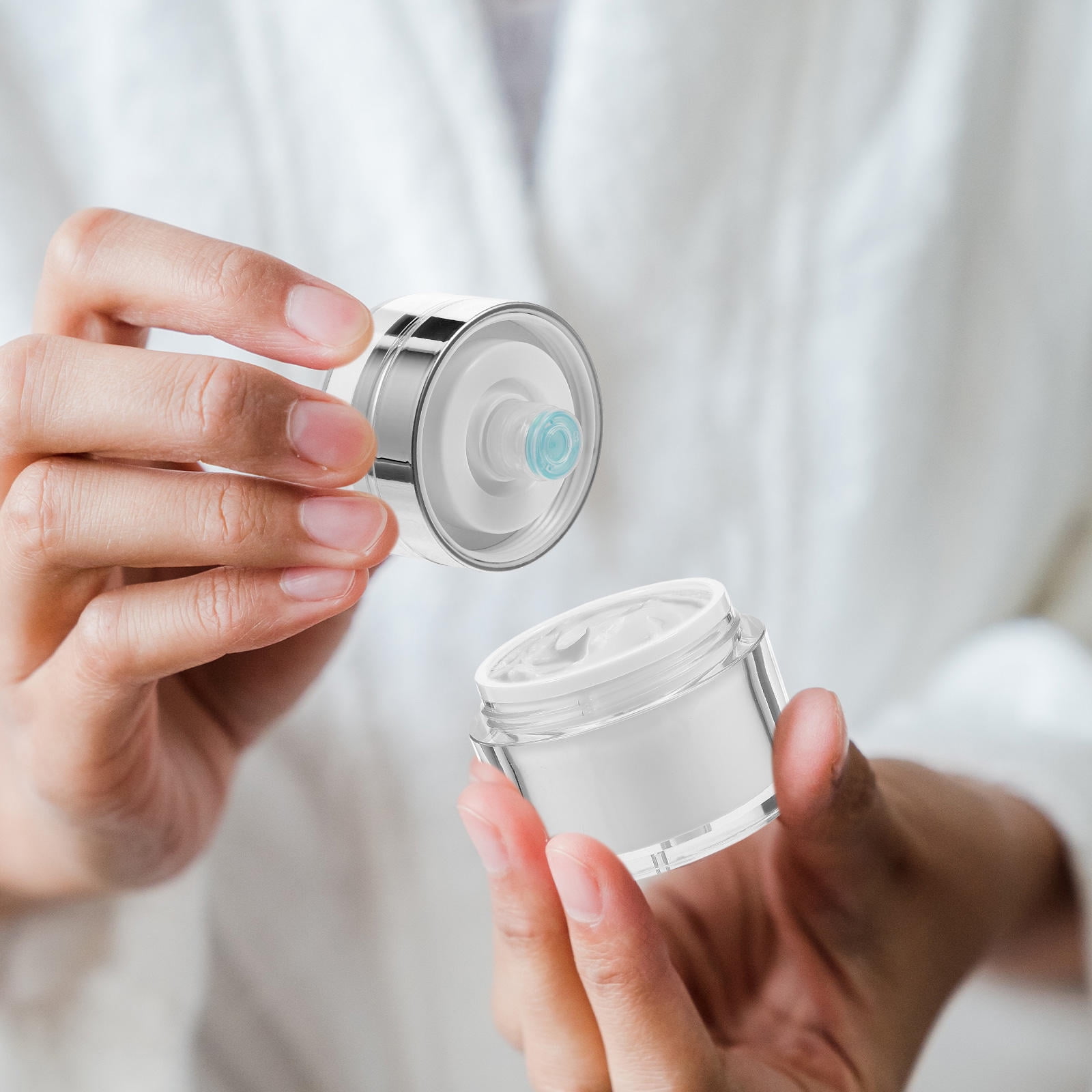 HEALEEP 3Set Airless Pump Jars 15g Capacity for Travel and Everyday Use ...