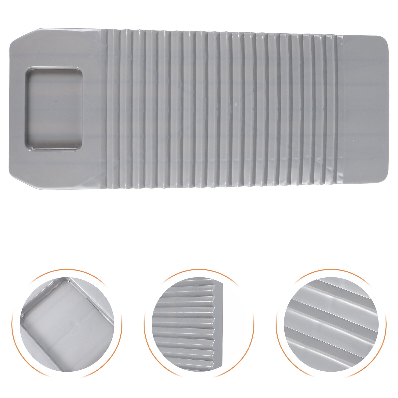 HEALEEP 45.5x18.5Cm Rectangular Grey Plastic Washboard for Scrub Board ...