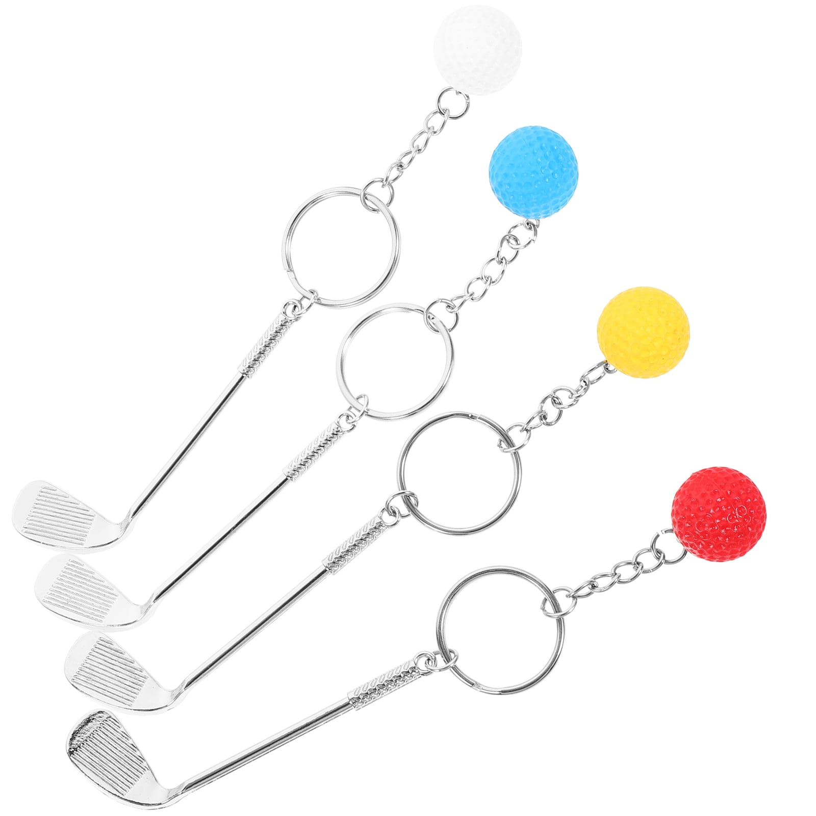 HEALEEP 4Pcs Yellow Golf Ball Shape Keychain for Backpacks and present ...