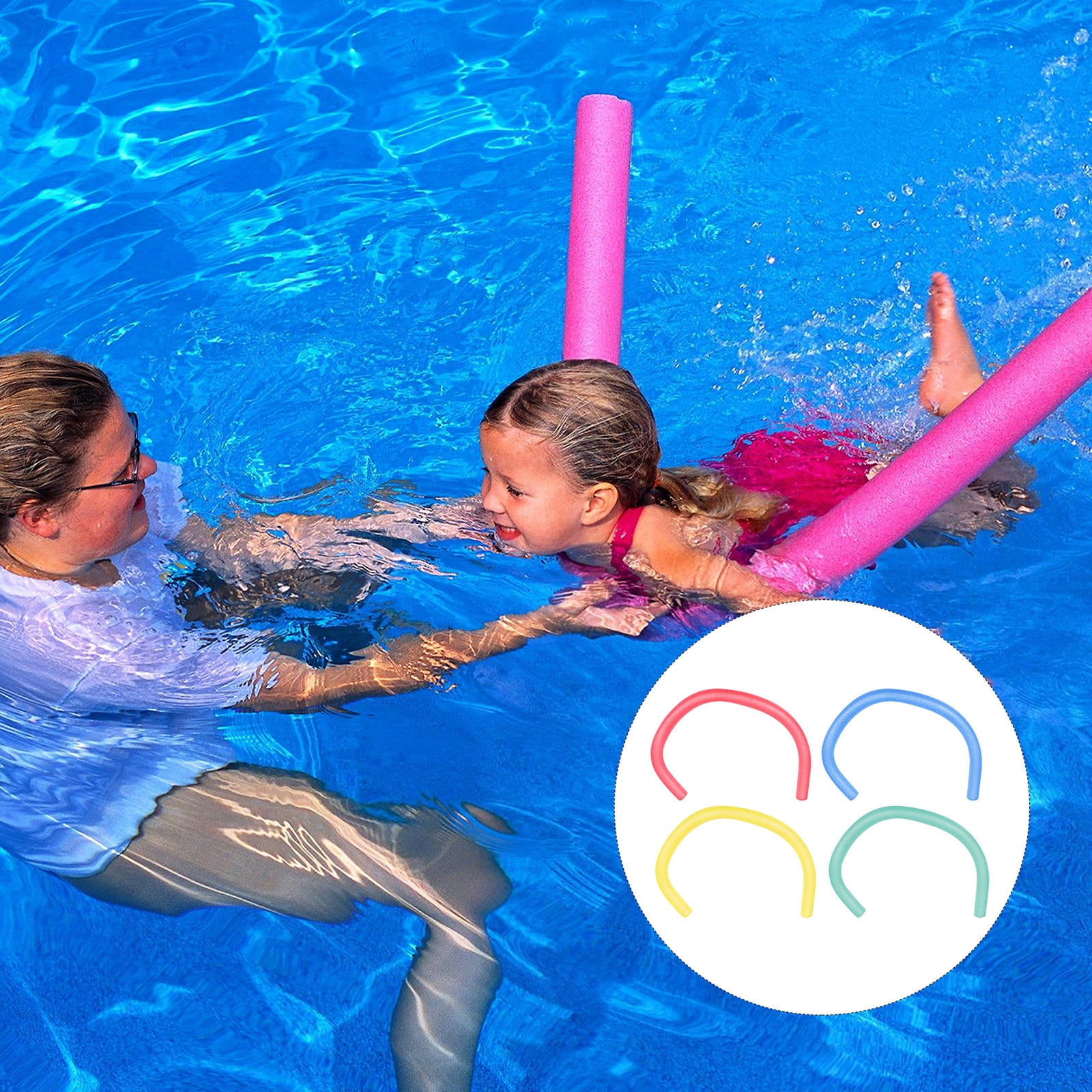 HEALEEP 4Set Cylindrical Swimming Noodles Foam Flotation Aid for Pool ...