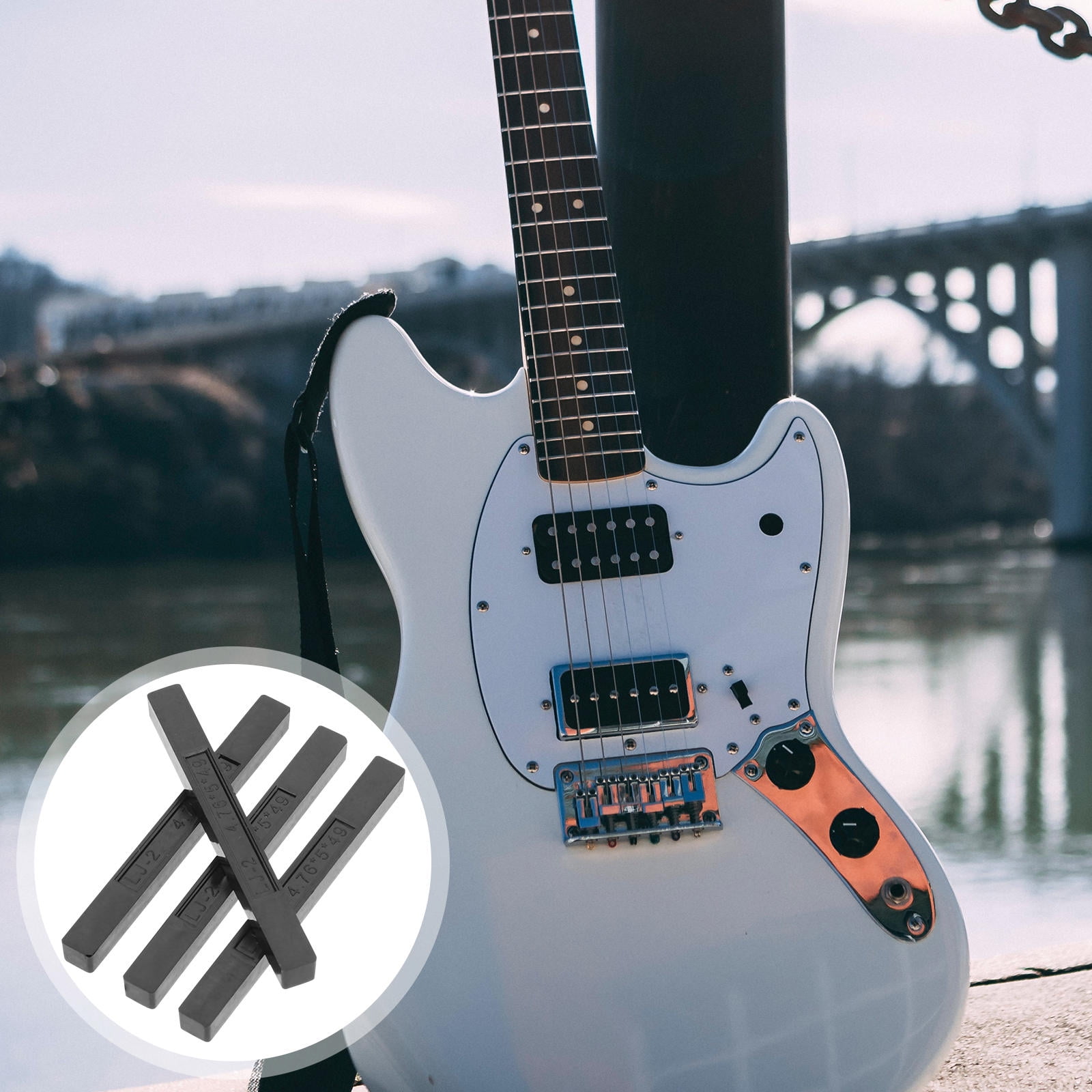 HEALEEP 4pcs Electric Guitar Pickup Bar String Retainer Bar Leveling ...