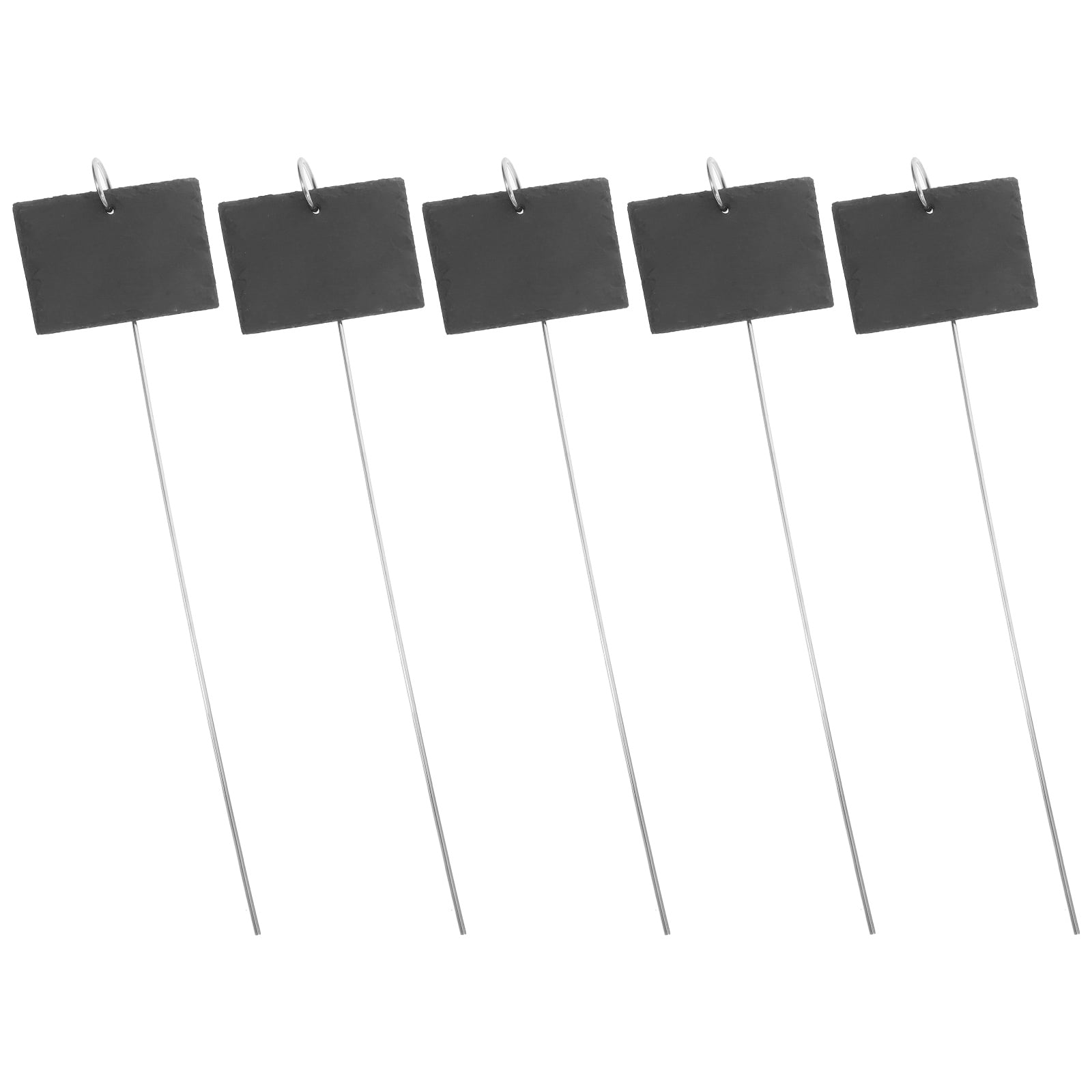 HEALEEP 5 Pcs Stainless Steel Sign Garden Label Stakes Tag Plants Grey ...