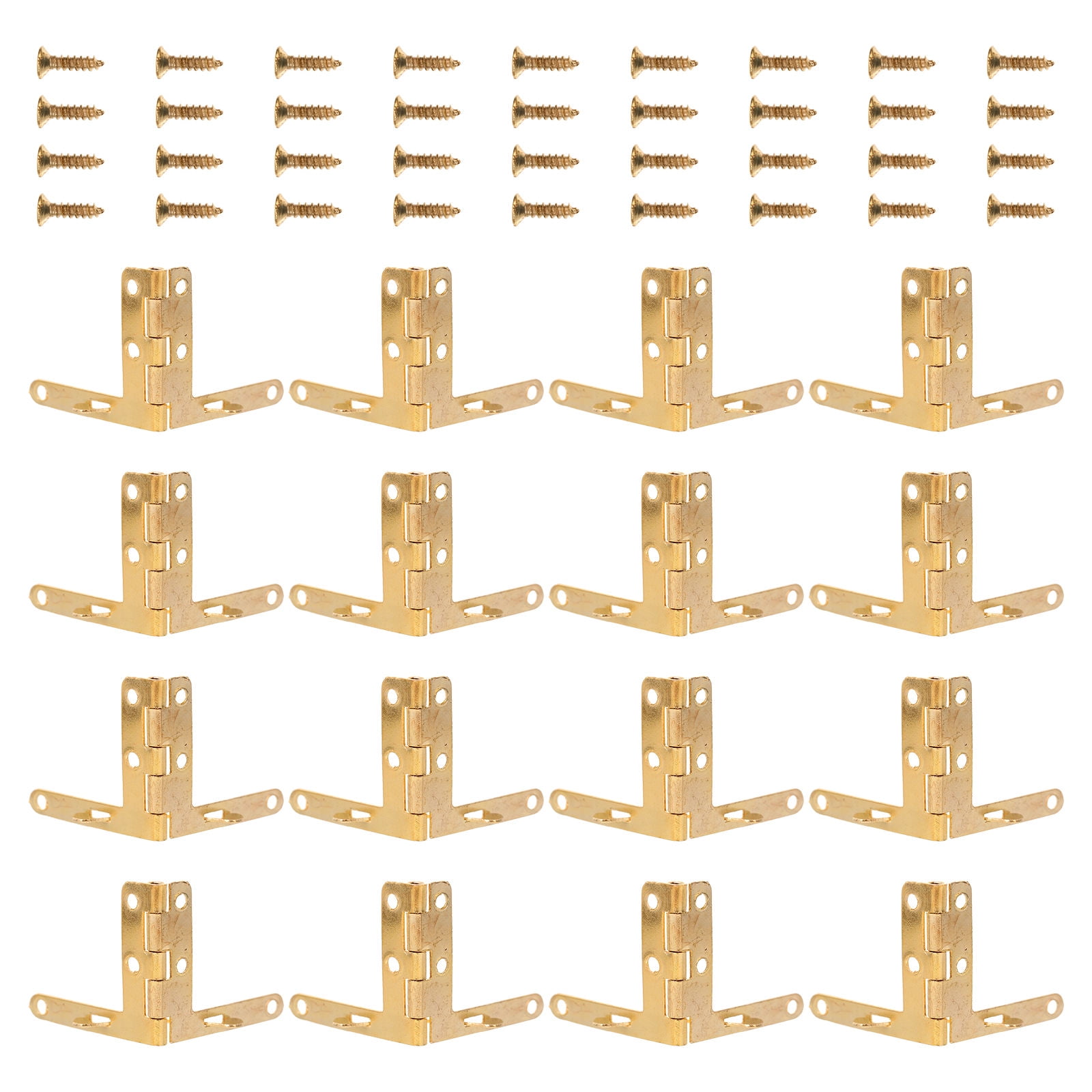 HEALEEP 50Pcs Metal Cabinet Hinges Golden Iron for Jewelry Box Assembly ...