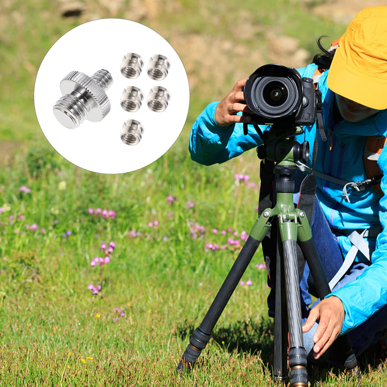 HEALEEP 5Pcs Bronze Camera Screw Adapter for DSLR Cameras and ...