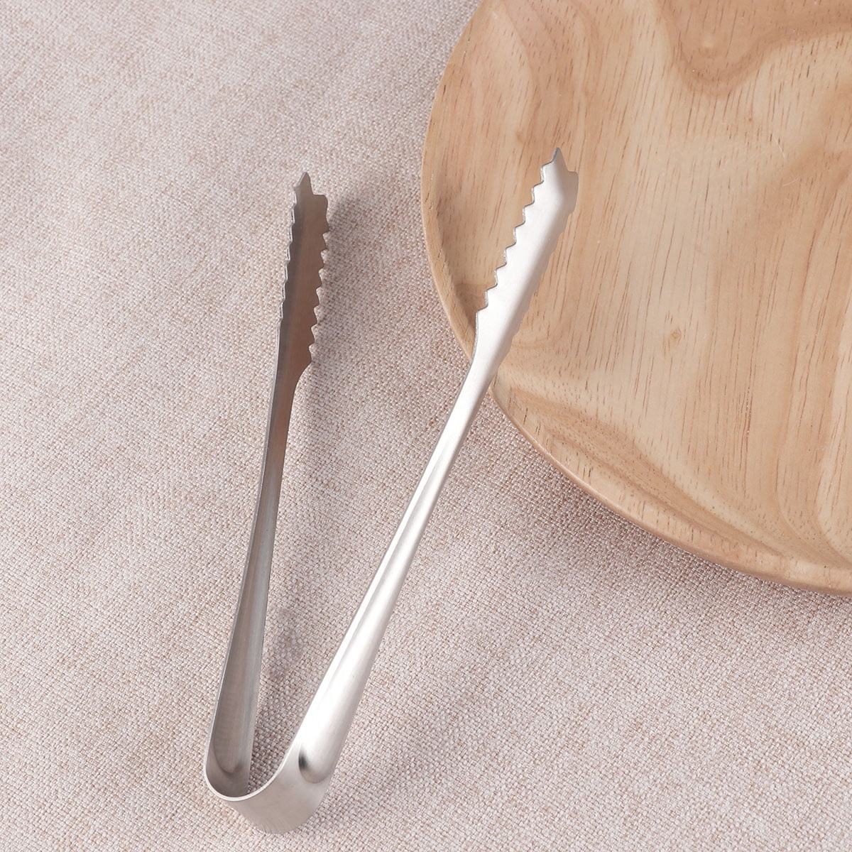HEALEEP 6 Set Compact Stainless Steel Tongs for Appetizers Ice Cube and ...