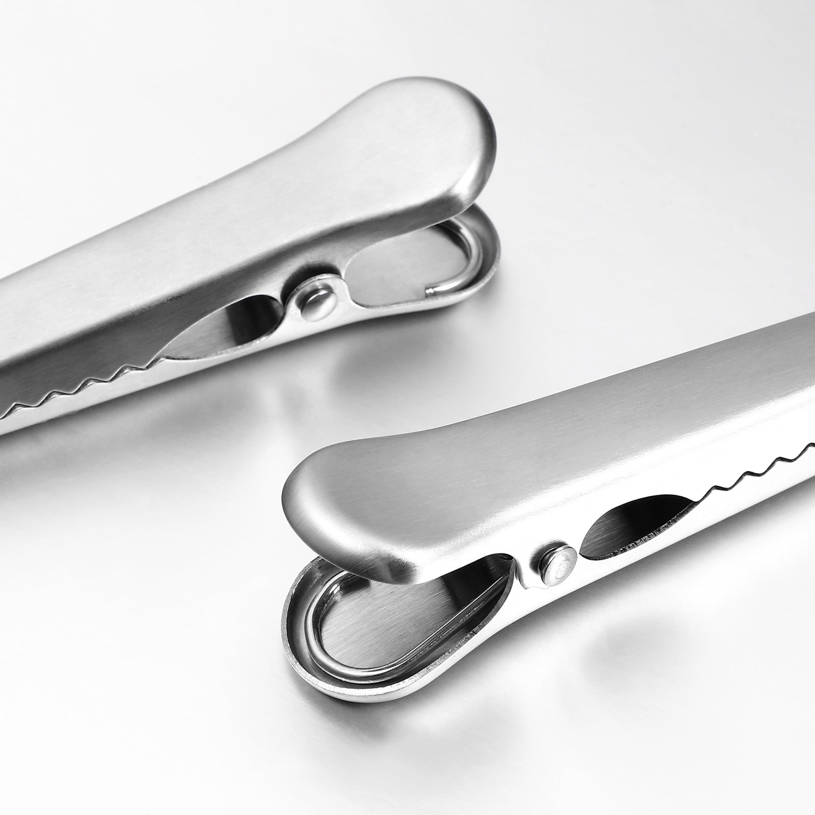 HEALEEP 6Pcs Bag Clips Food Sealing Clip Silver Rectangular Stainless ...