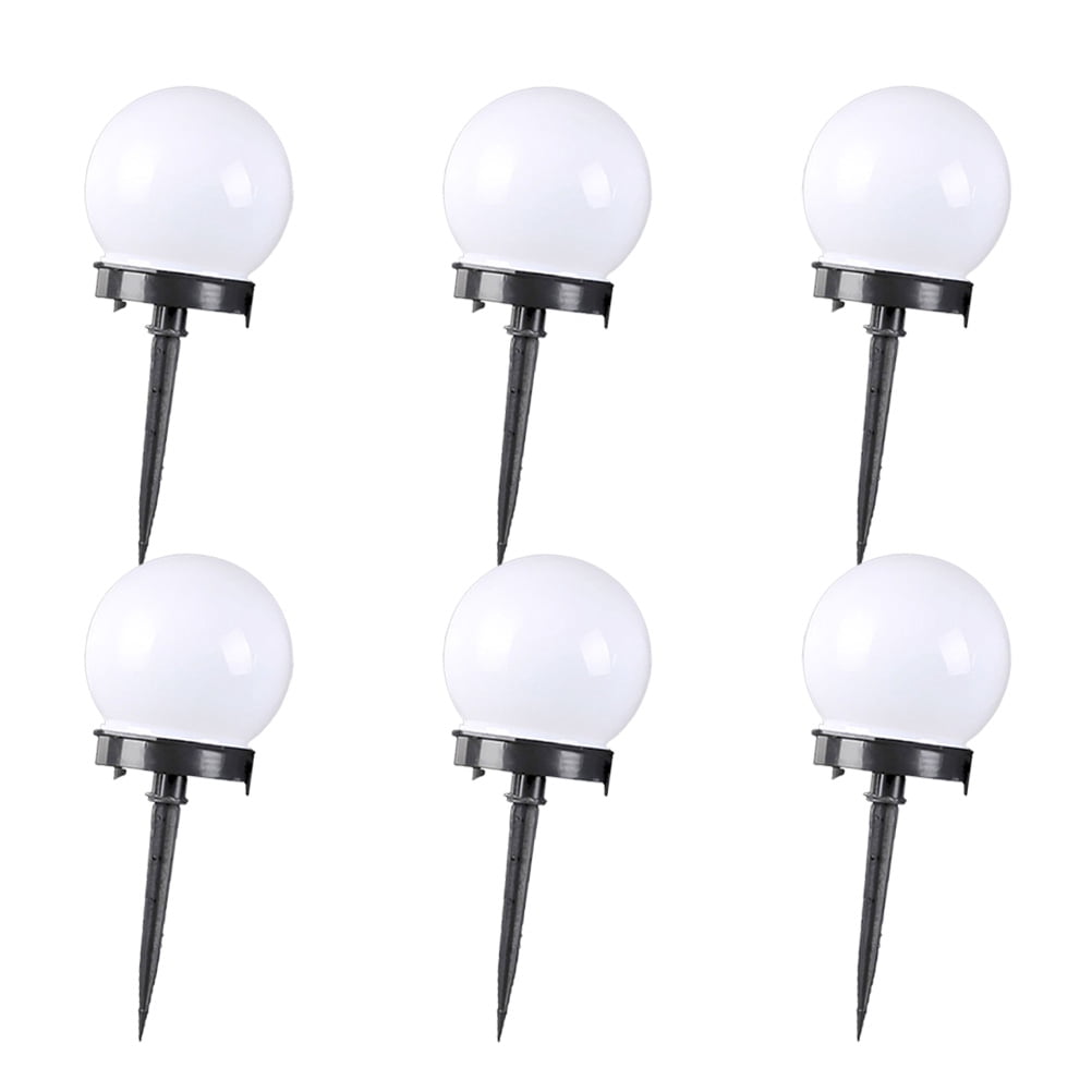 HEALEEP 6Pcs Grass Solar Lights Outdoor White Plastic Lawn Lamp for ...