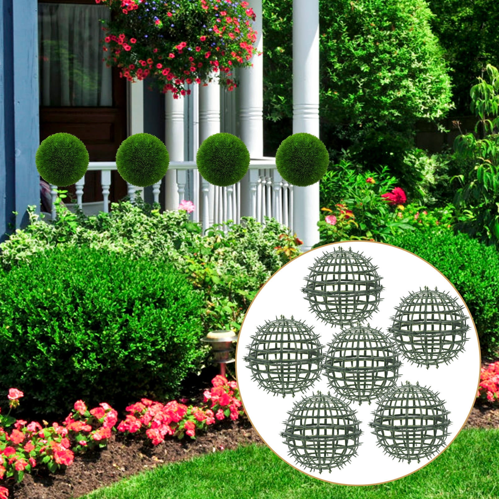 HEALEEP 6Pcs Green Plastic Topiary Ball Support Rack For Sphere Ball ...