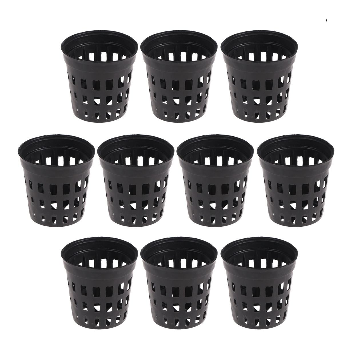 HEALEEP Black Plastic Planting Pot with Drainage Holes for Healthy Root ...